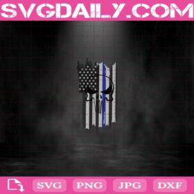 Back The Blue Law Enforcement Distressed Skull Flag Svg, Skull Svg ...