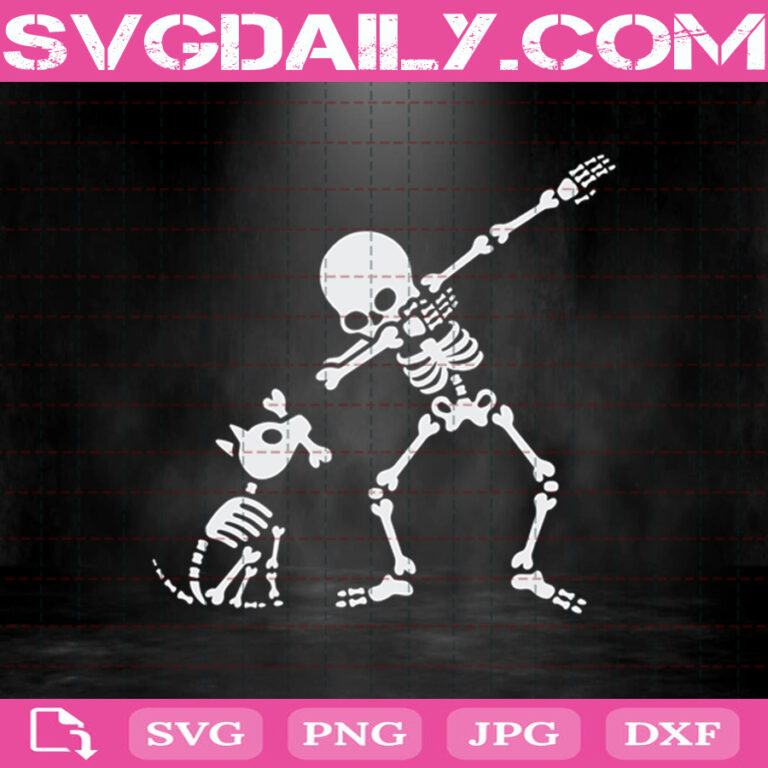 Skeleton And Dog Svg, Skeleton Svg, Dog Svg, Halloween Svg, Skull Svg ...