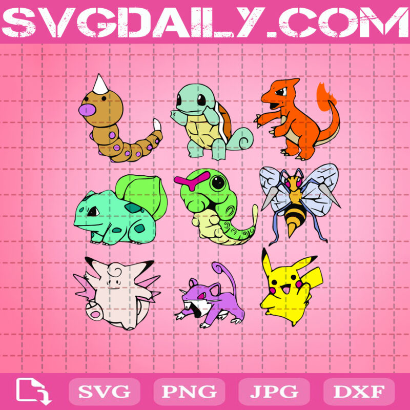 Pokemon Character Svg Bundle, Pokemon Svg, Pikachu Svg, Cartoon Svg ...