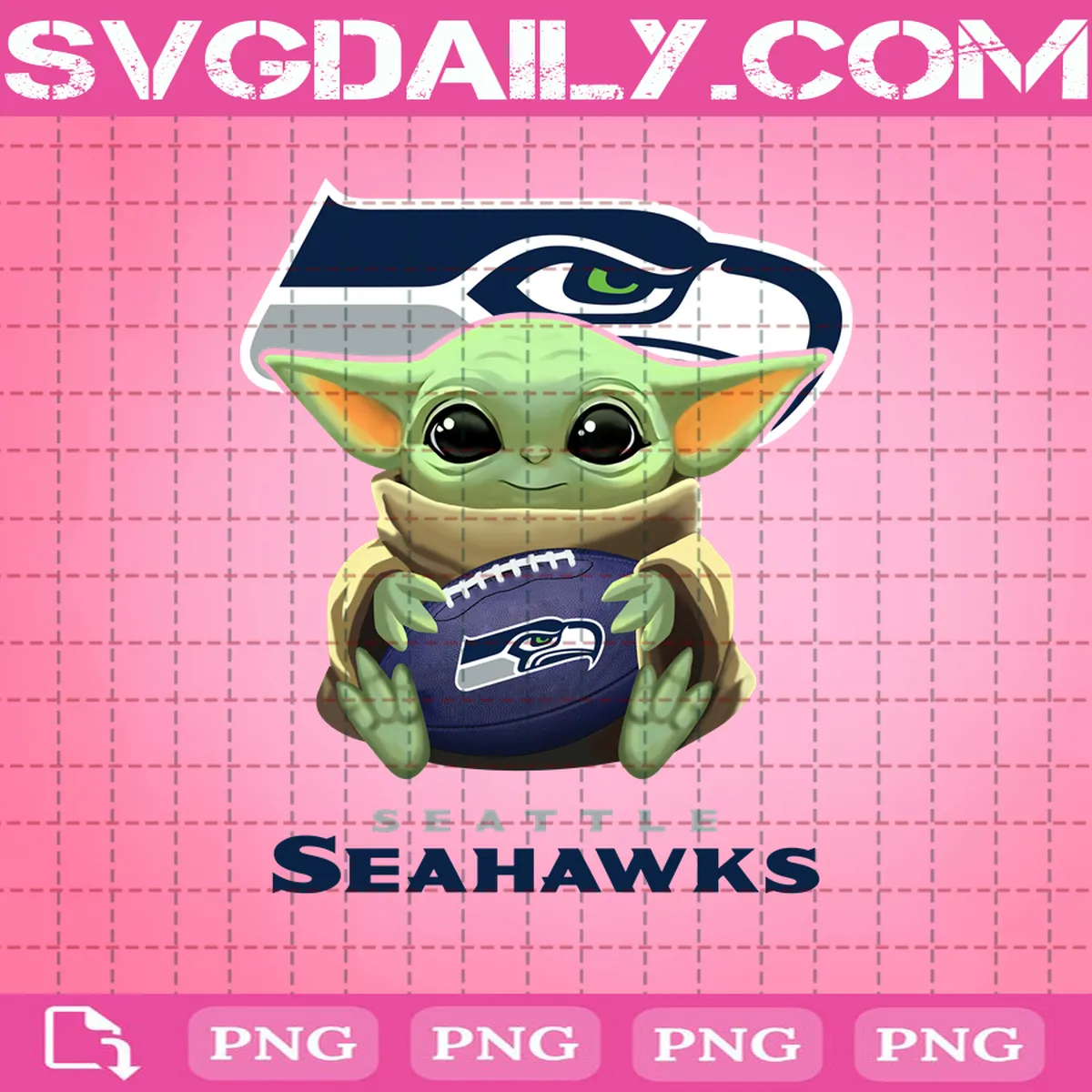 Baby Yoda With Seattle Seahawks Png - Daily Free Premium Svg Files