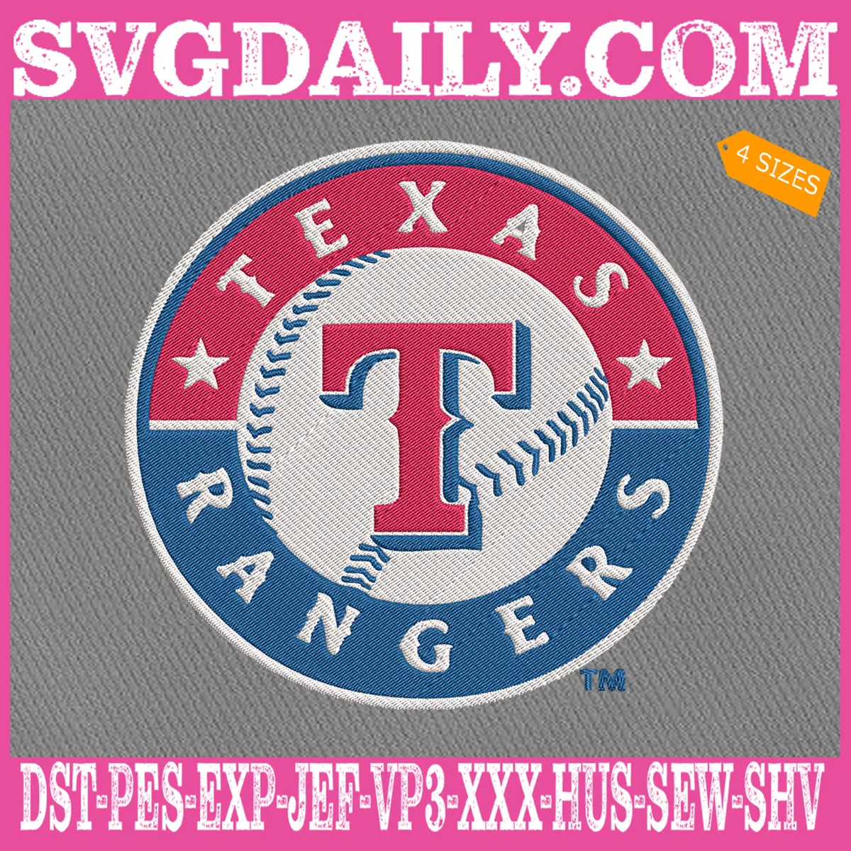 Texas Rangers Logo Embroidery Machine - Daily Free Premium Svg Files