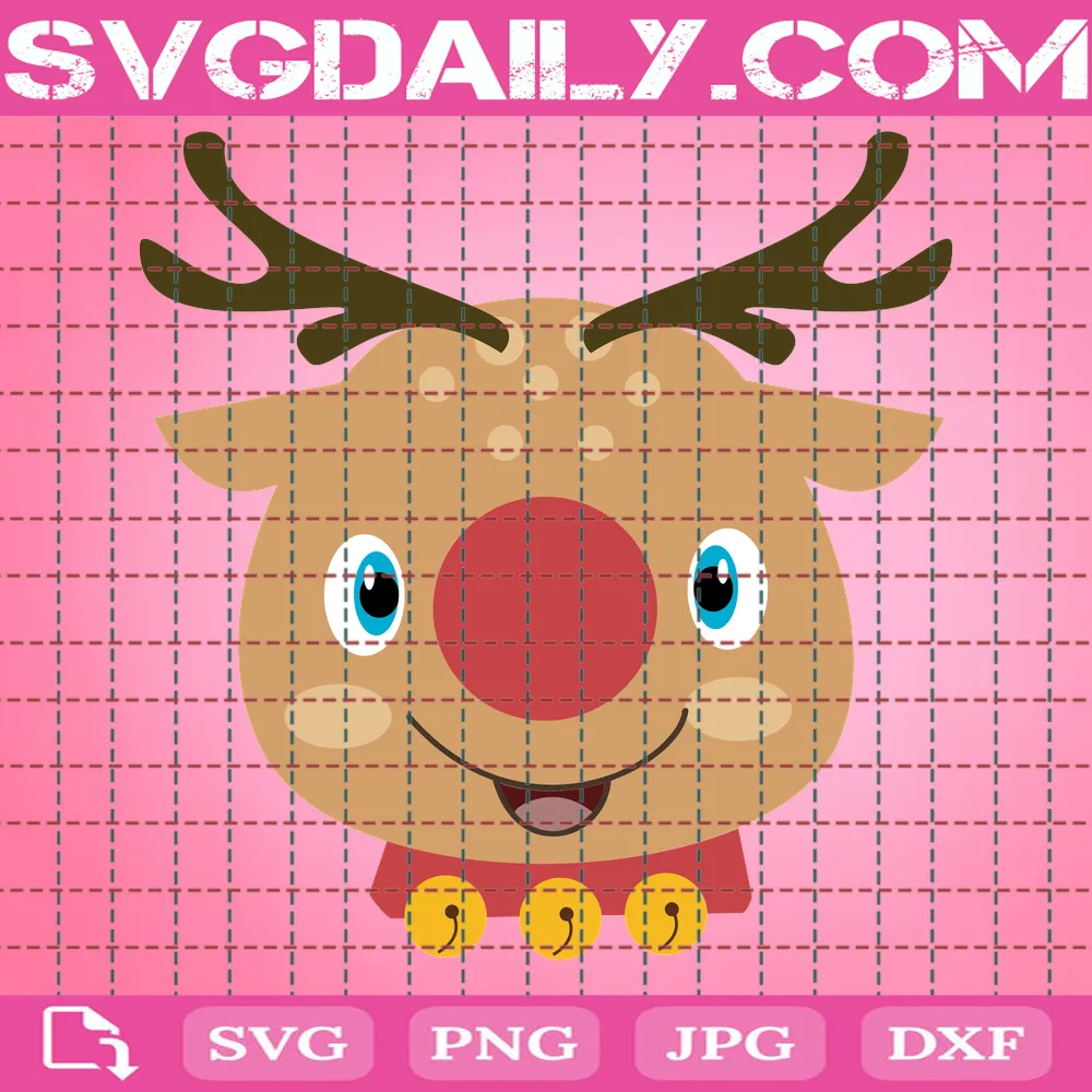 Reindeer Face, Christmas - Daily Free Premium Svg Files