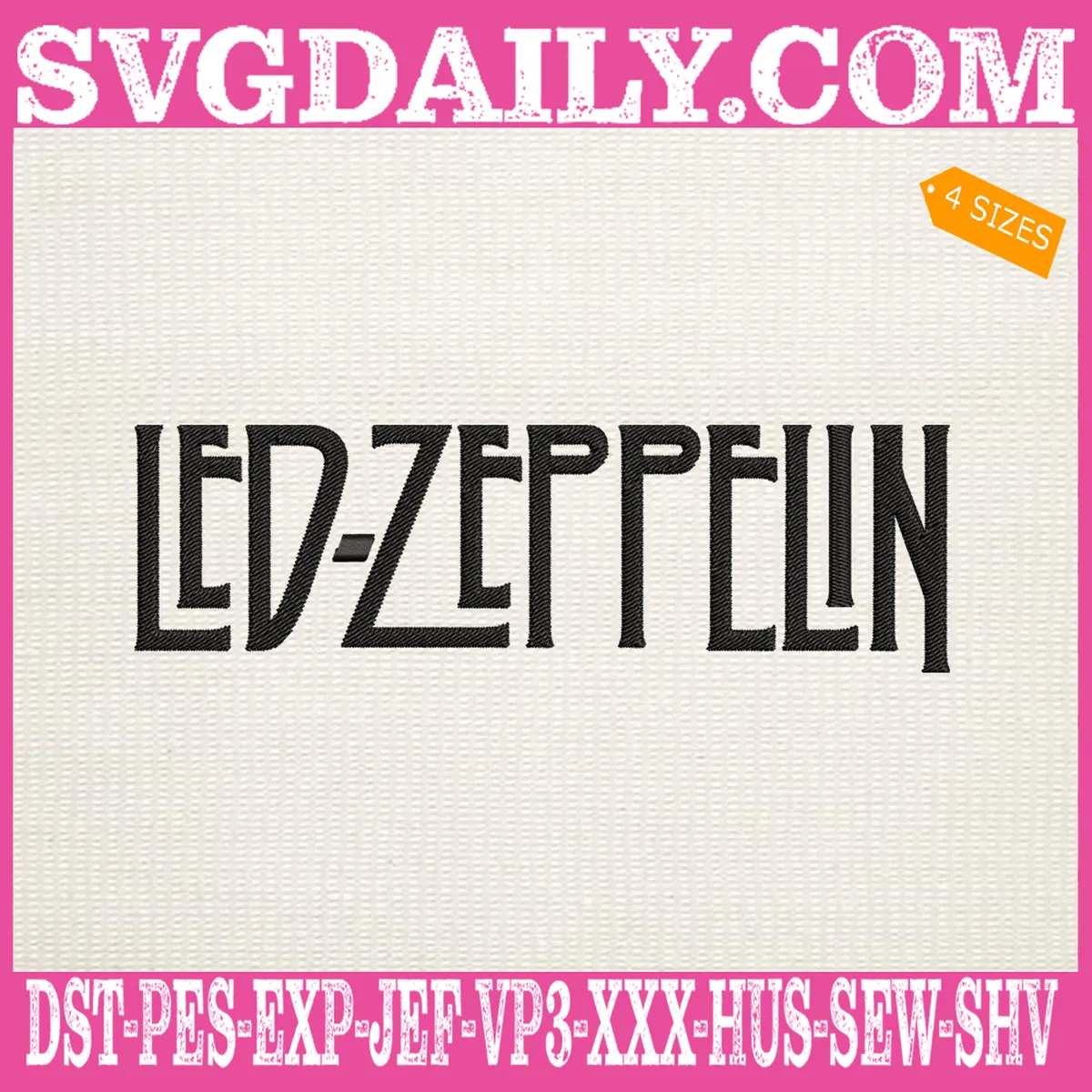 Led Zeppelin Band Logo Embroidery Design - Daily Free Premium Svg Files
