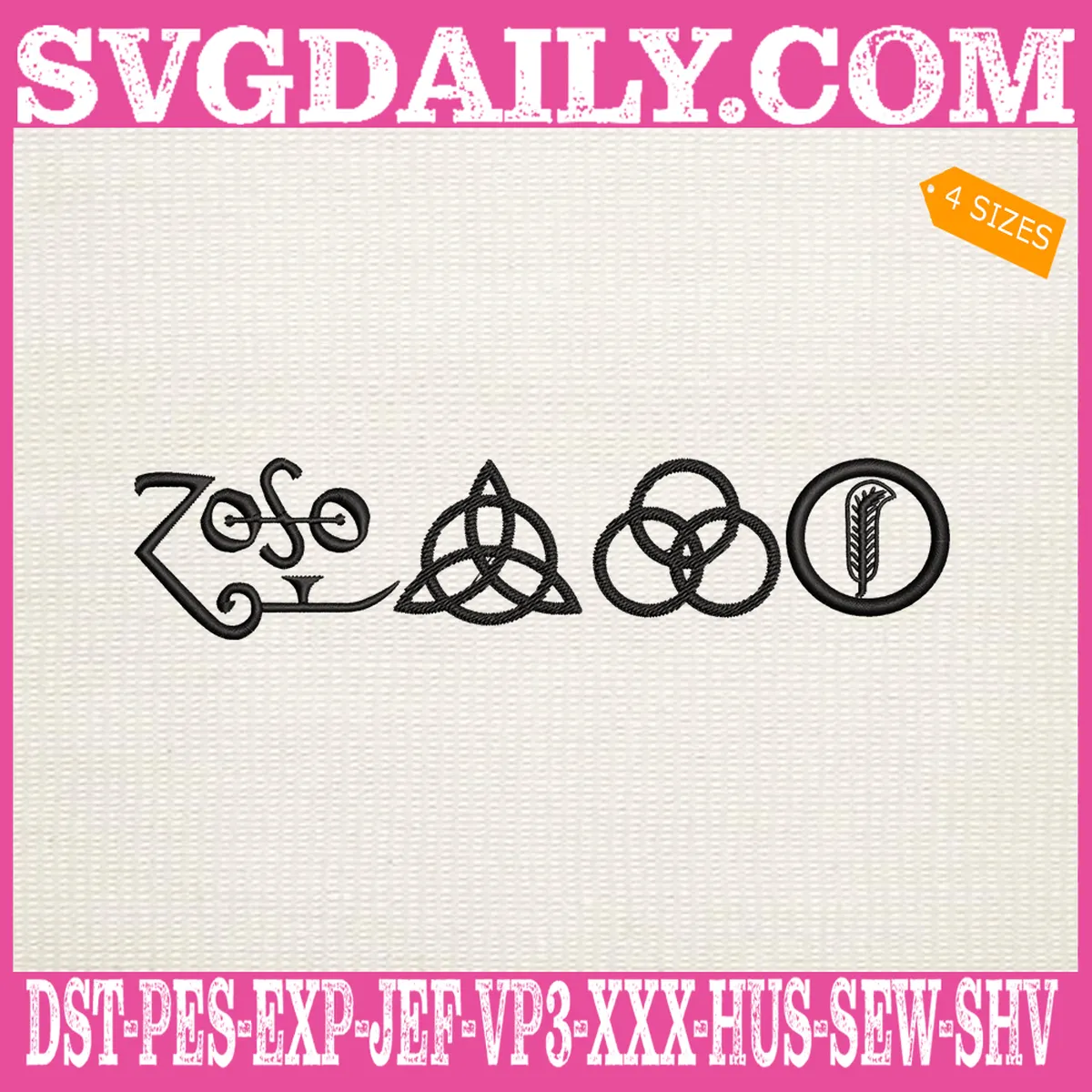 Led Zeppelin Logo Embroidery Design - Daily Free Premium Svg Files