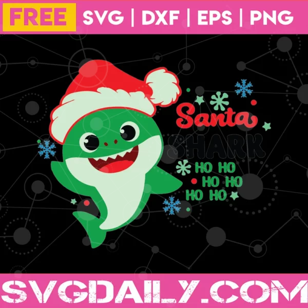 Free Santa Shark Christmas, Svg Png Dxf Eps Cricut Silhouette - Svgdaily Daily Free Premium Svg ...