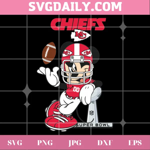 Disney Mickey Mouse KC Chiefs, Svg Png Dxf Eps Cricut Silhouette ...